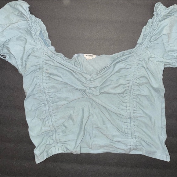 Garage | Tops | Scrunchy Puff Sleeve Crop Top | Poshmark